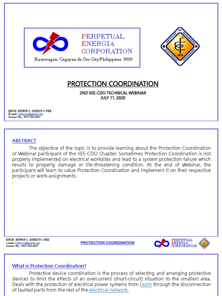 Protection Coordination | PDF | Power Engineering | Power (Physics)