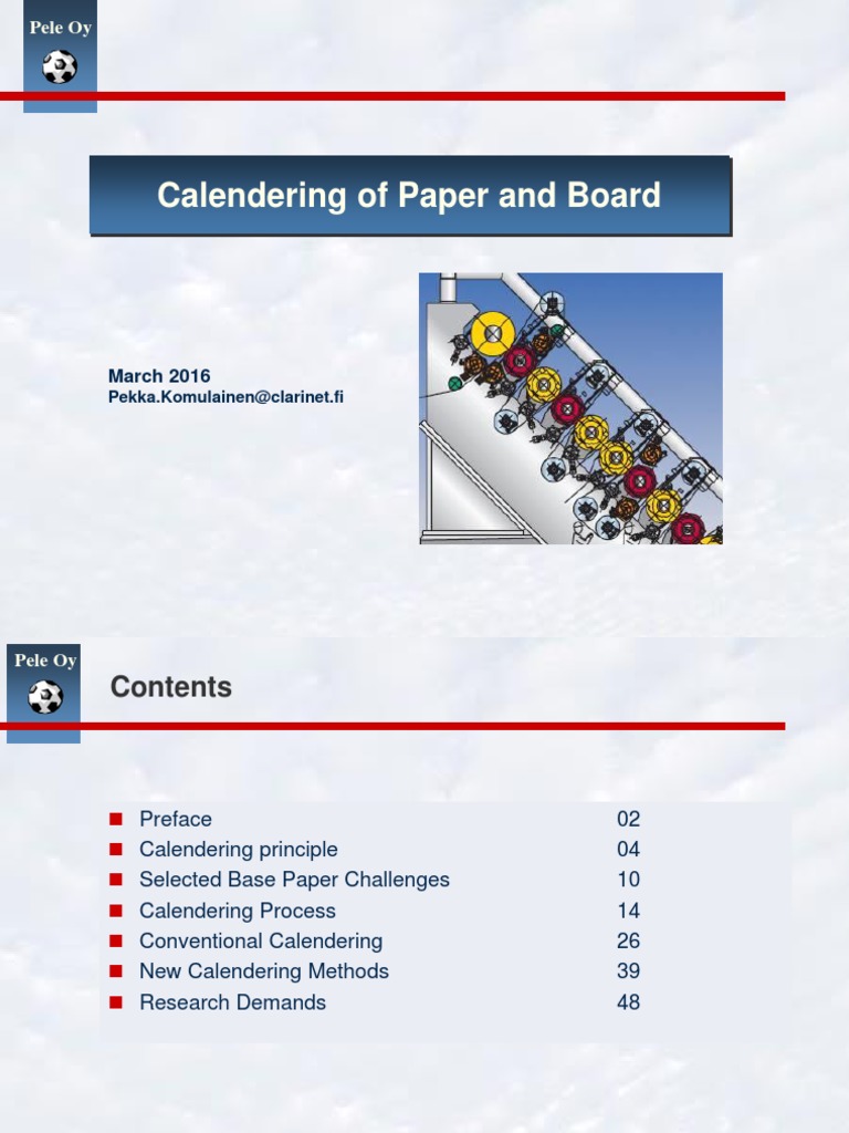 Calendering Process PDF | PDF | Paper | Materials