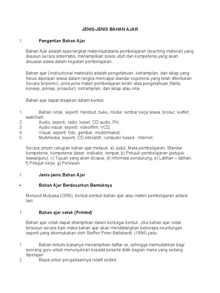 JENIS Bahan Ajar | PDF