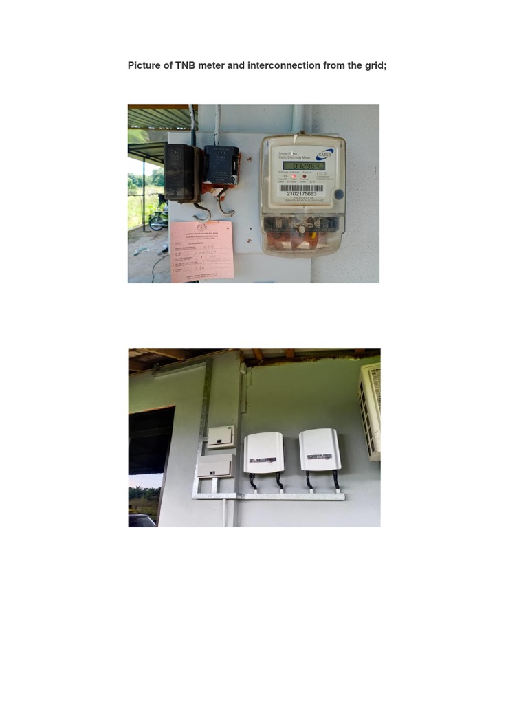 Picture of TNB Meter and Interconnection From The Grid | PDF