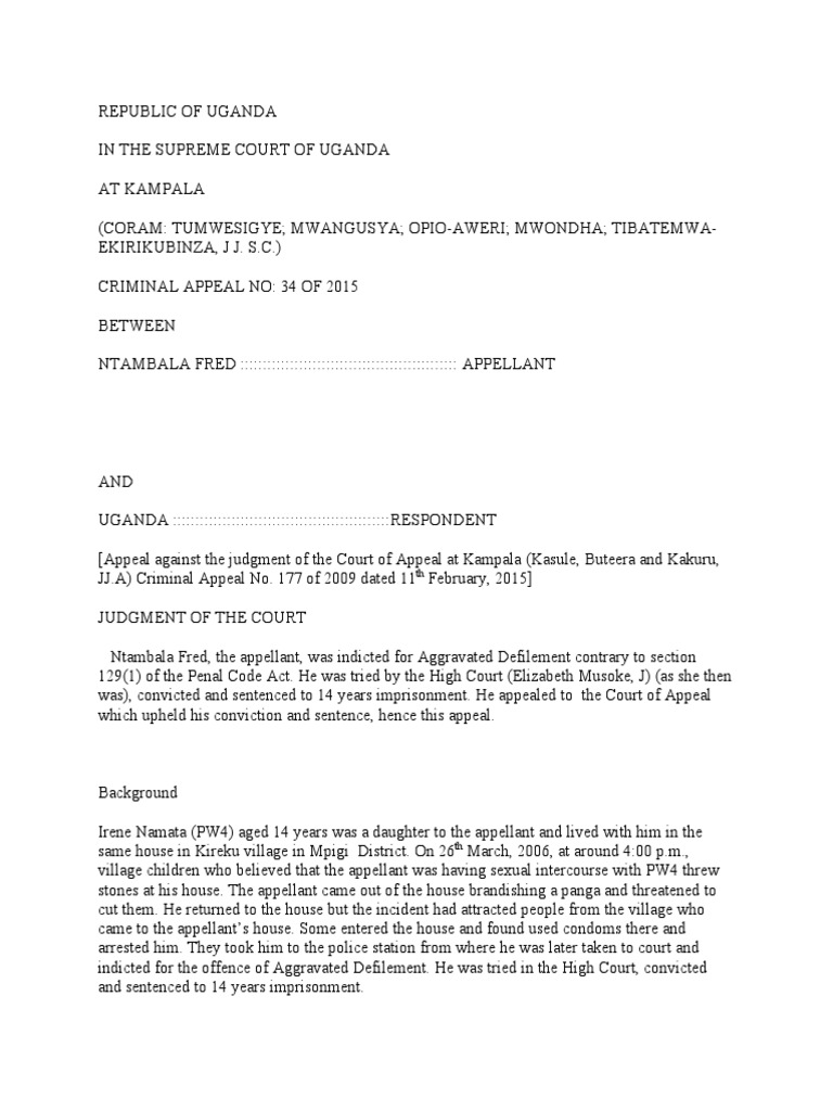 Supreme Court Uganda 2018 1 | PDF | Evidence | Witness