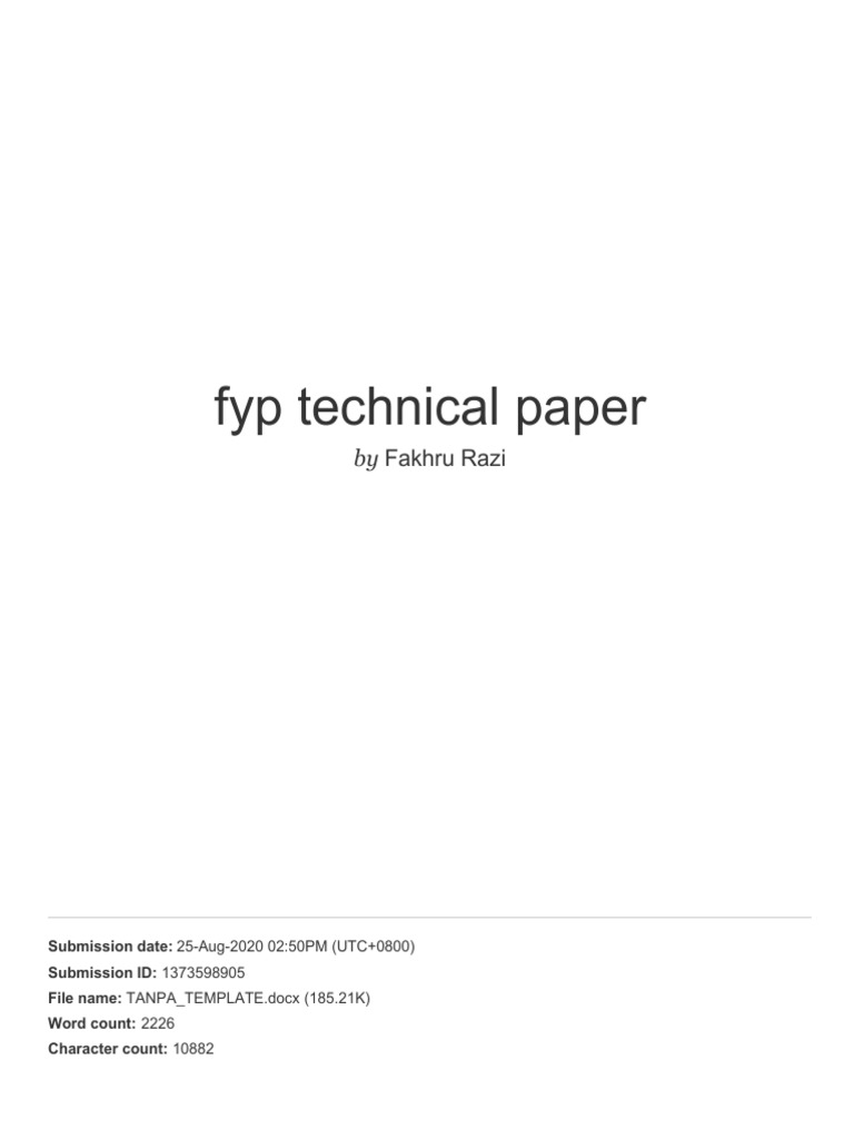 Fyp Technical Paper | PDF