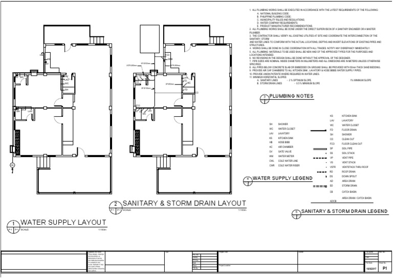 Water Supply Legend 5 Sanitary and Storm | PDF | Plumbing ...