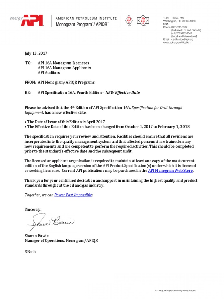 API 16A 4th-Edition Update 20170713 PDF | PDF