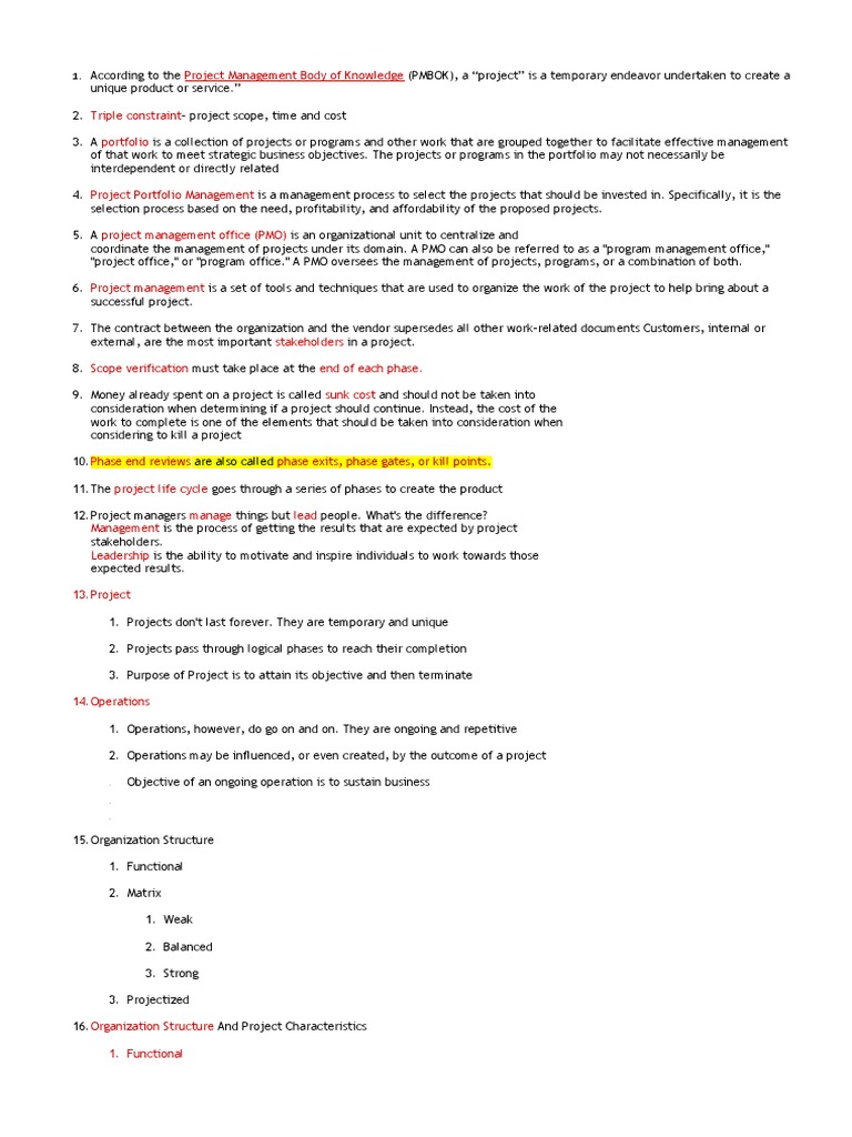 PMP Cheat Sheet | PDF | Business