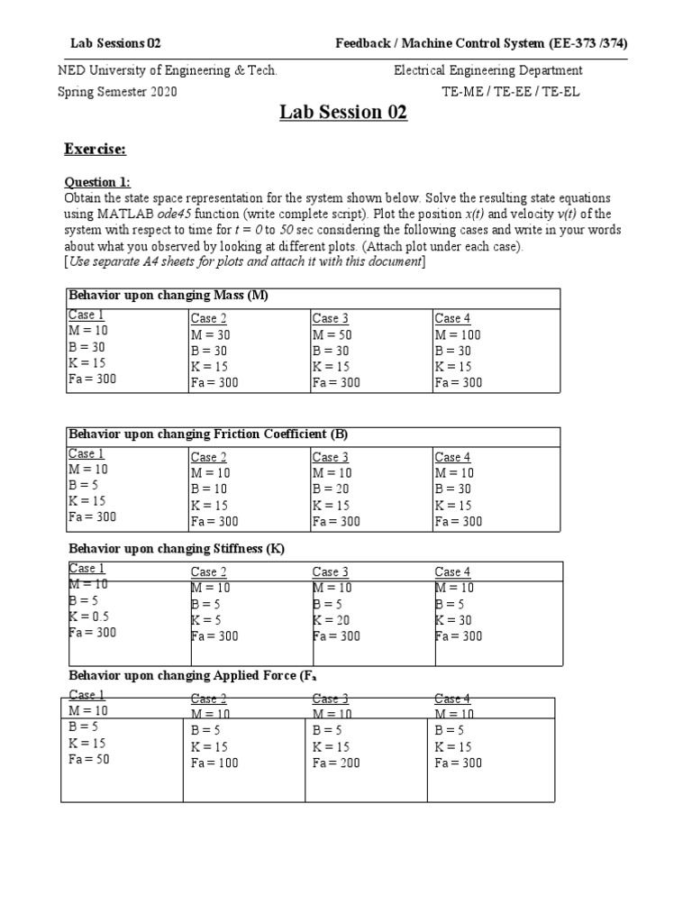 Engineering Lab Feedback | PDF | Control System | Velocity