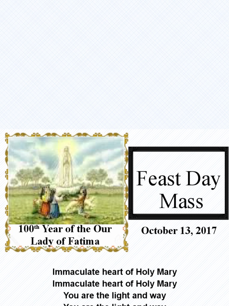 Our Lady of Fatima Feast Day Mass | PDF | Our Lady Of Fátima | Mass ...