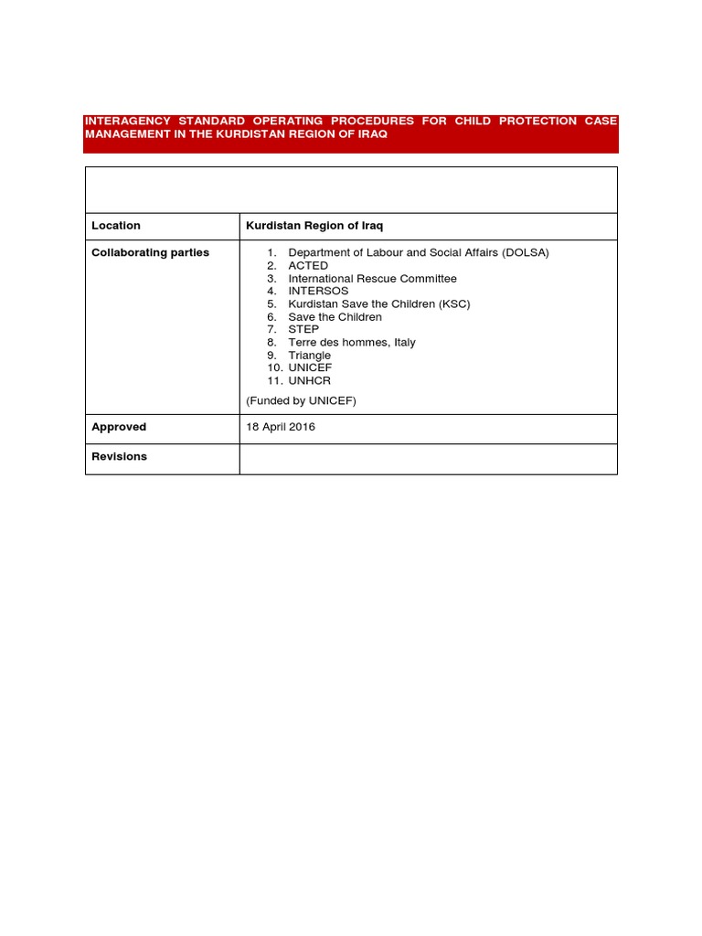 Child Protection Case Management Sop - Final - 18 April 2016 | PDF ...