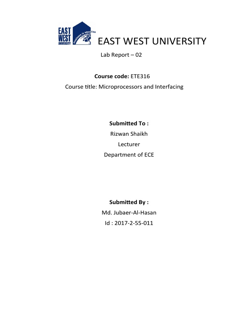 Logical Instructions And Jump Commands In Assembly Language A Lab Report On Using Logical 3889
