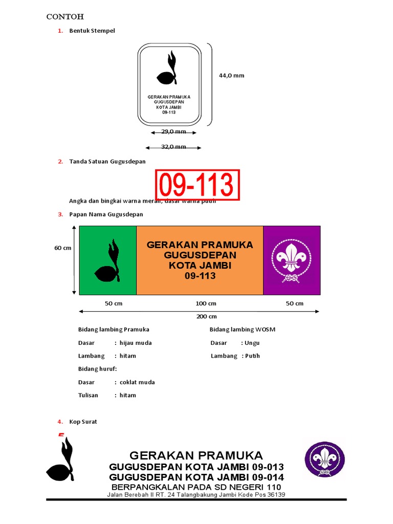 Desain Stempel dan Papan Nama Gugusdepan Pramuka Jambi | PDF