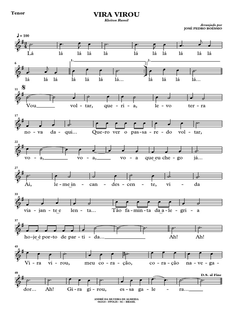 Tenor - Vira Virou | PDF