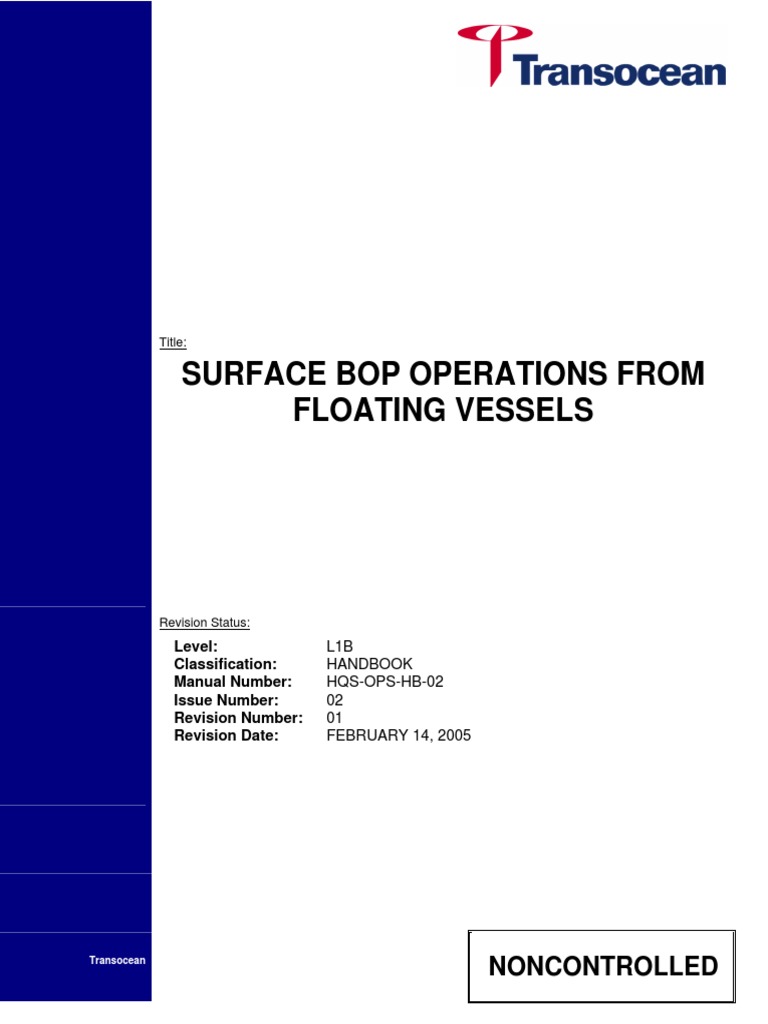 Ops HB 02 Iss02 Rev01 Sbop Sections 1 9 | PDF | Nature