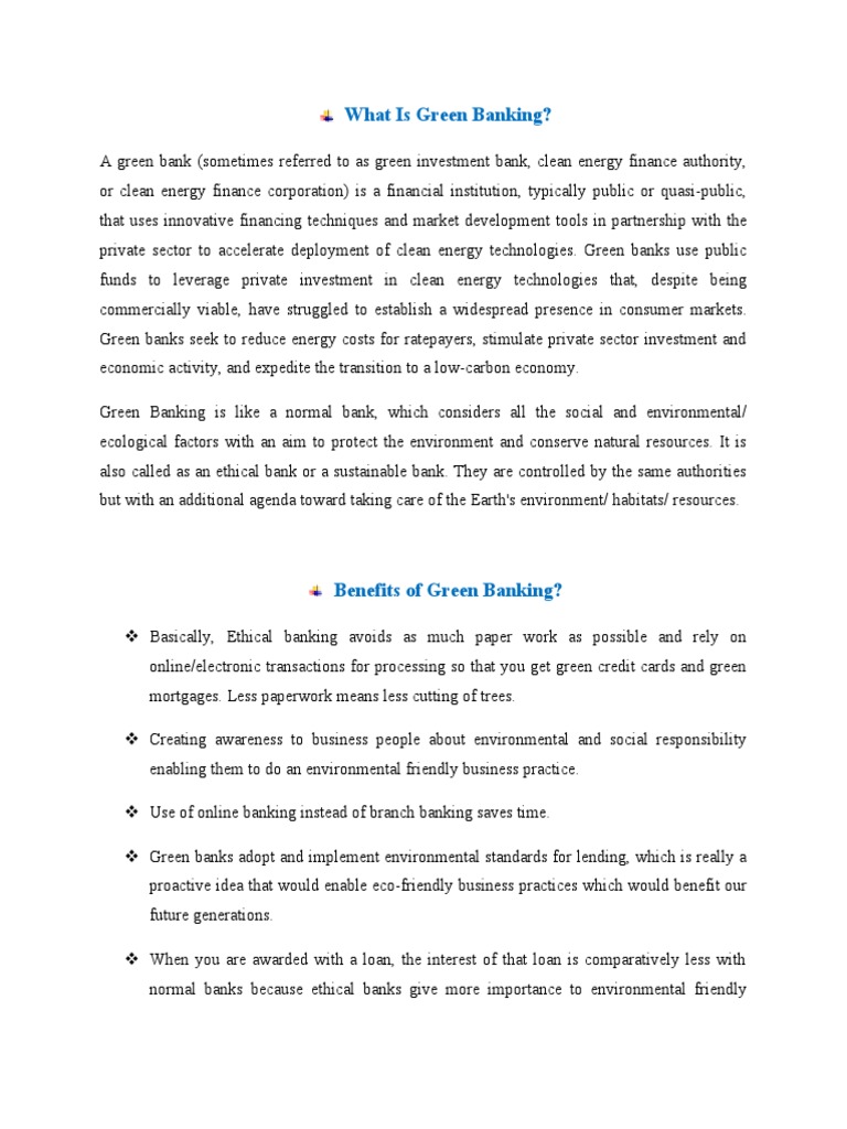 What Is Green Banking? | PDF | Banks | Economies