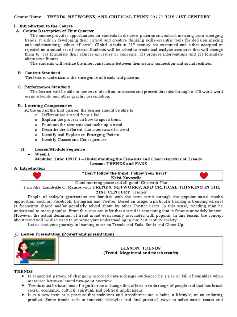 Trends Module What Is Trend | PDF | Critical Thinking | Social Media