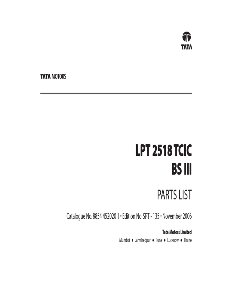 LPT 2518 Tcic BS Iii Cat PDF | PDF | Axle | Engine Technology