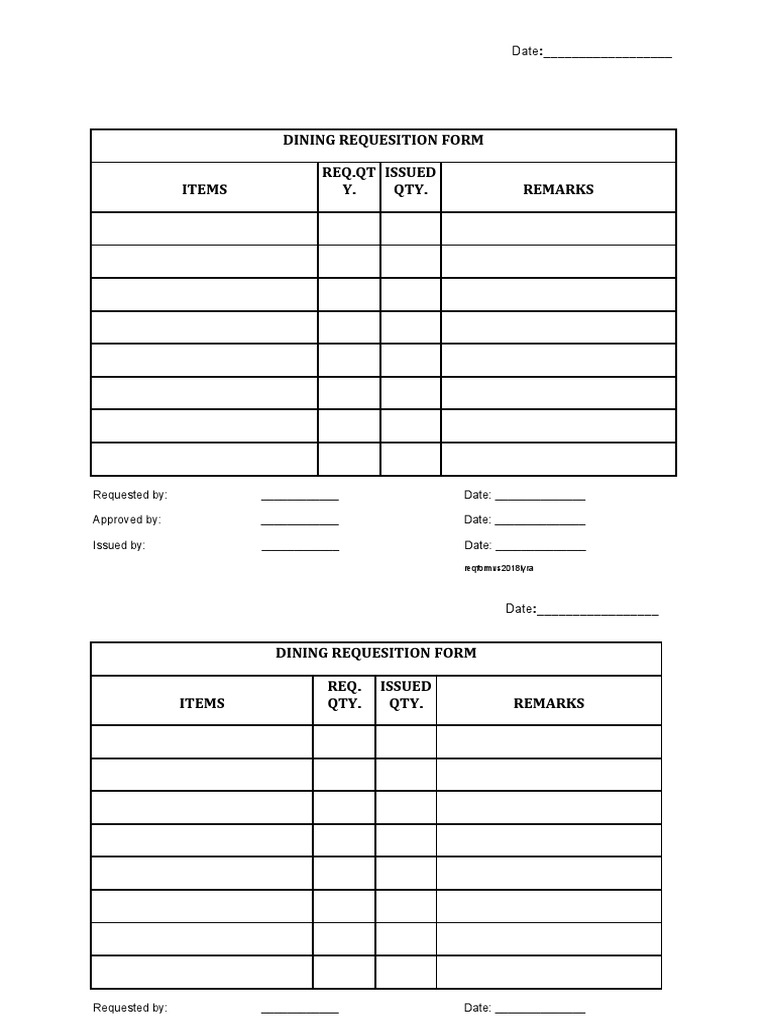 Dining Requisition Form Template | PDF | Finance & Money Management | Law