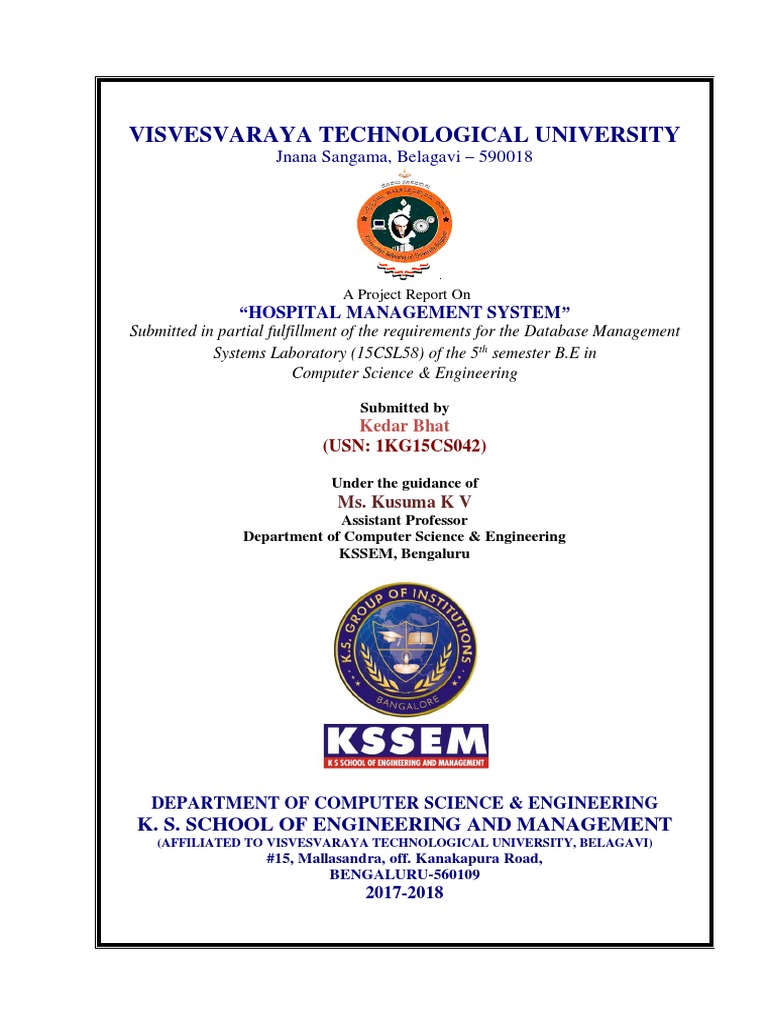 Visvesvaraya Technological University: Management System" | PDF | Relational Database | Databases