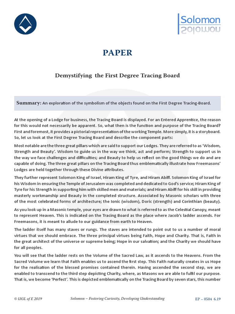 Demystifying The First Degree Tracing Board PDF | PDF | Freemasonry ...