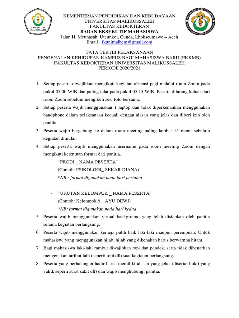 Tata Tertib PKKMB 2020 | PDF | Karier & Perkembangan | Ilmu Sosial