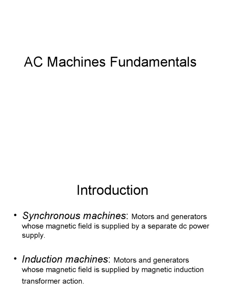 AC Machines Fundamentals | PDF | Electric Motor | Magnetic Devices