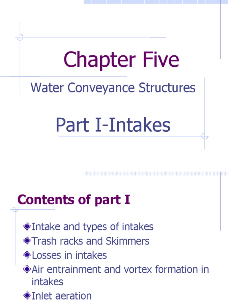 Chapter 5 1 Intakes | Download Free PDF | Vortices | Dam