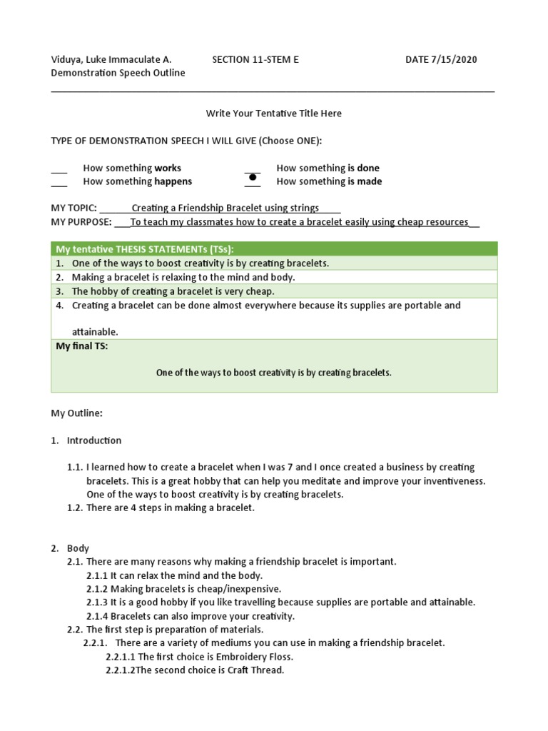 My Tentative Thesis Statements (TSS) :: One of The Ways To Boost ...