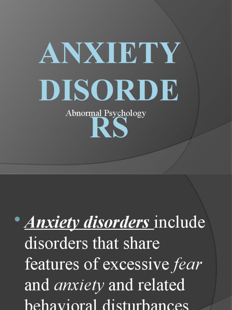 Anxiety Disorde RS: Abnormal Psychology | PDF | Anxiety Disorder ...