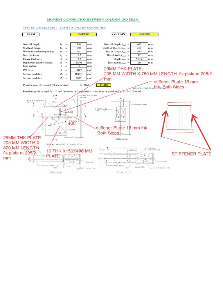 Welded Moment Connection PDF | PDF | Buckling | Beam (Structure)