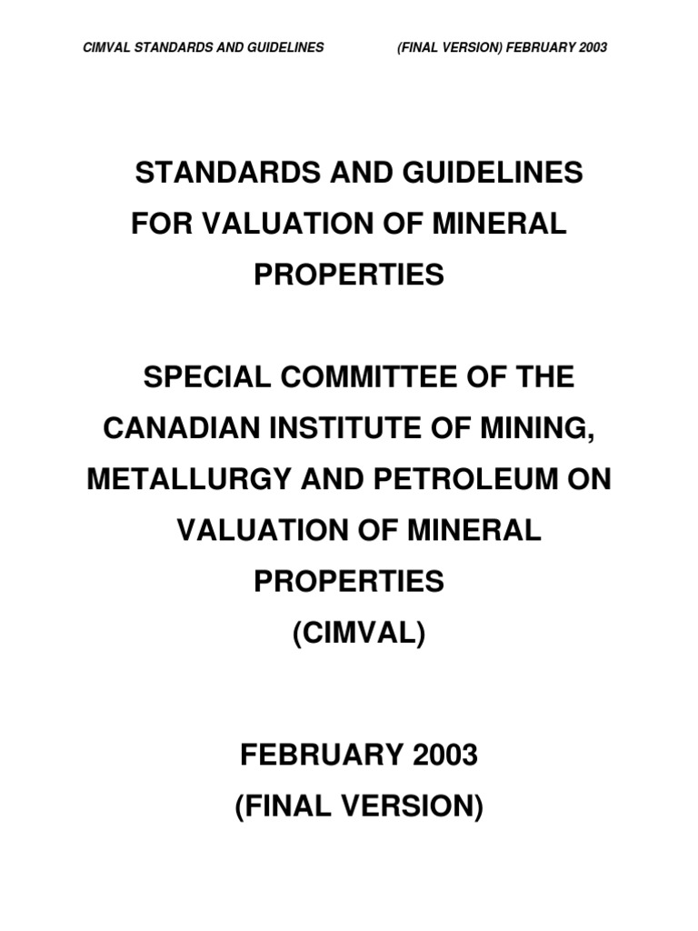 Mineral Evaluation - Final - Standards | PDF