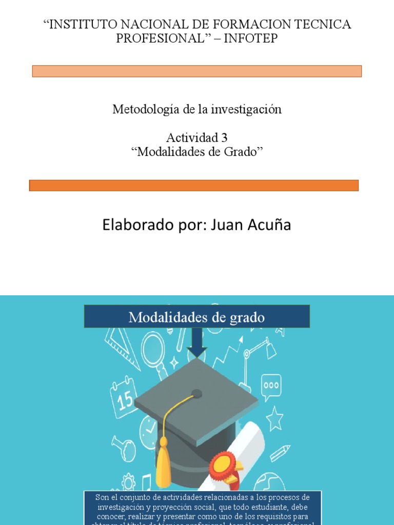 Modalidades de Grado Infotep | Descargar gratis PDF | Prueba (evaluación) | Evaluación