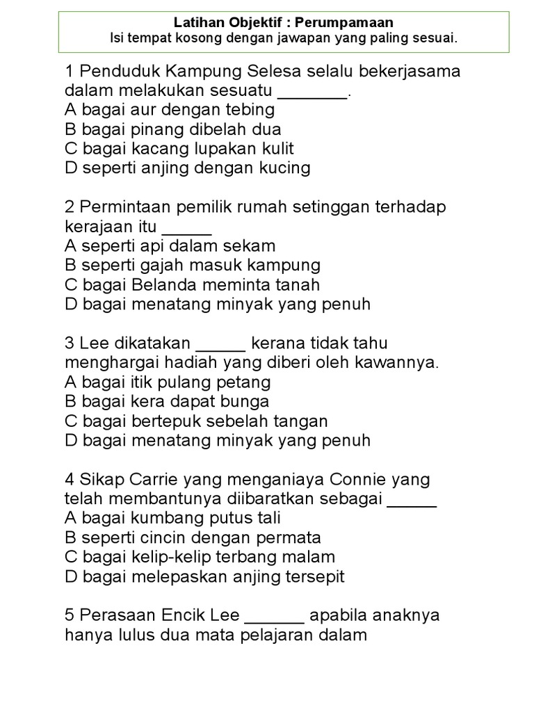 Latihan Perumpamaan | PDF