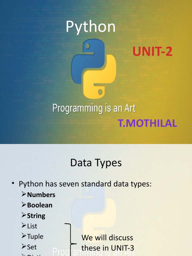 Python UNIT-2 | PDF | Control Flow | Boolean Data Type