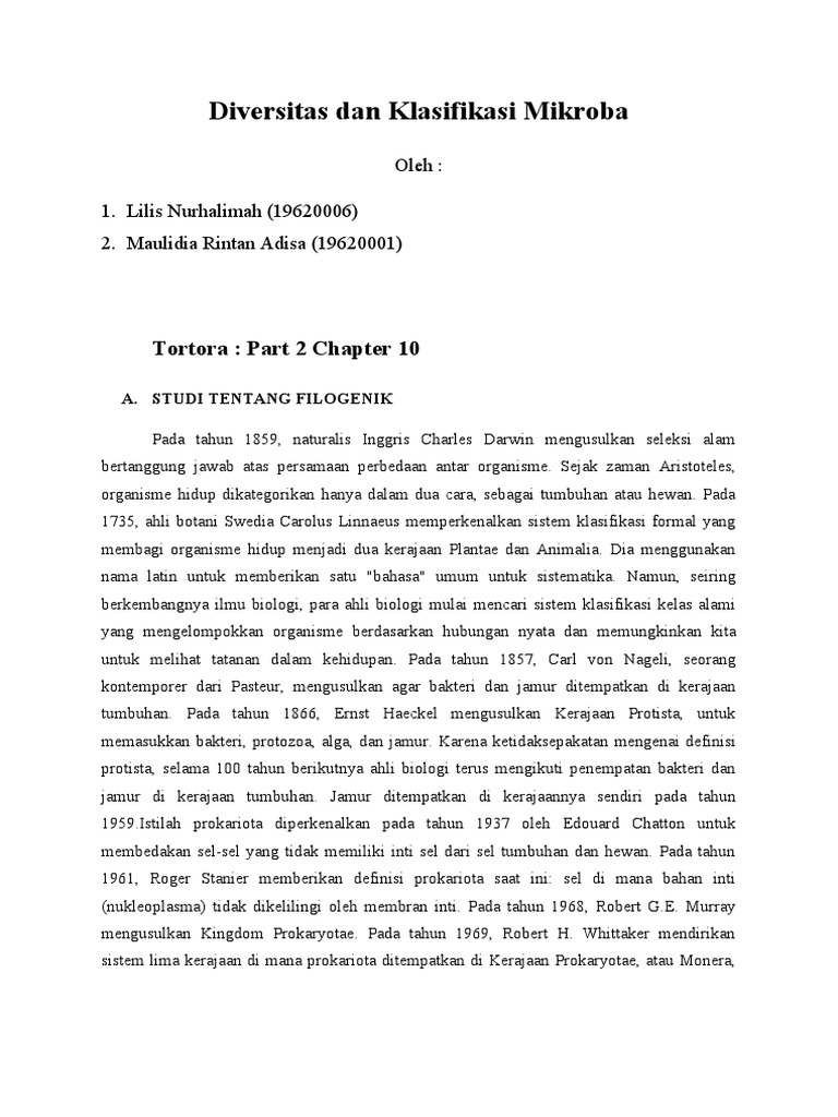 Diversitas Dan Klasifikasi Mikroba | PDF