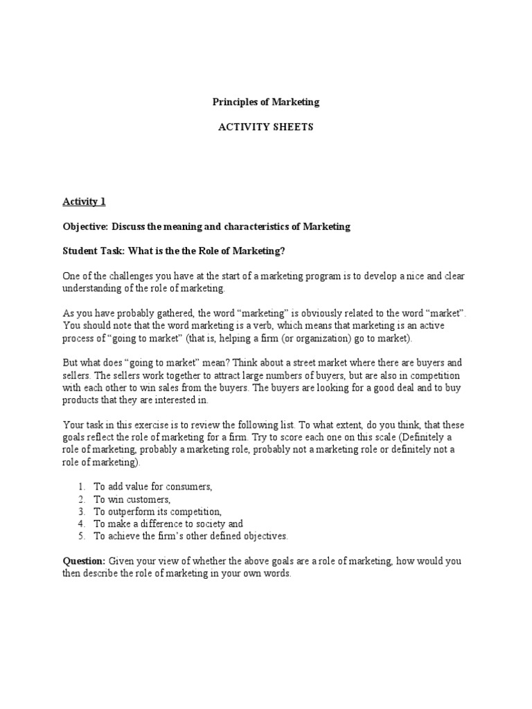 Principles of Marketing - Exercises | PDF | Marketing | Banks