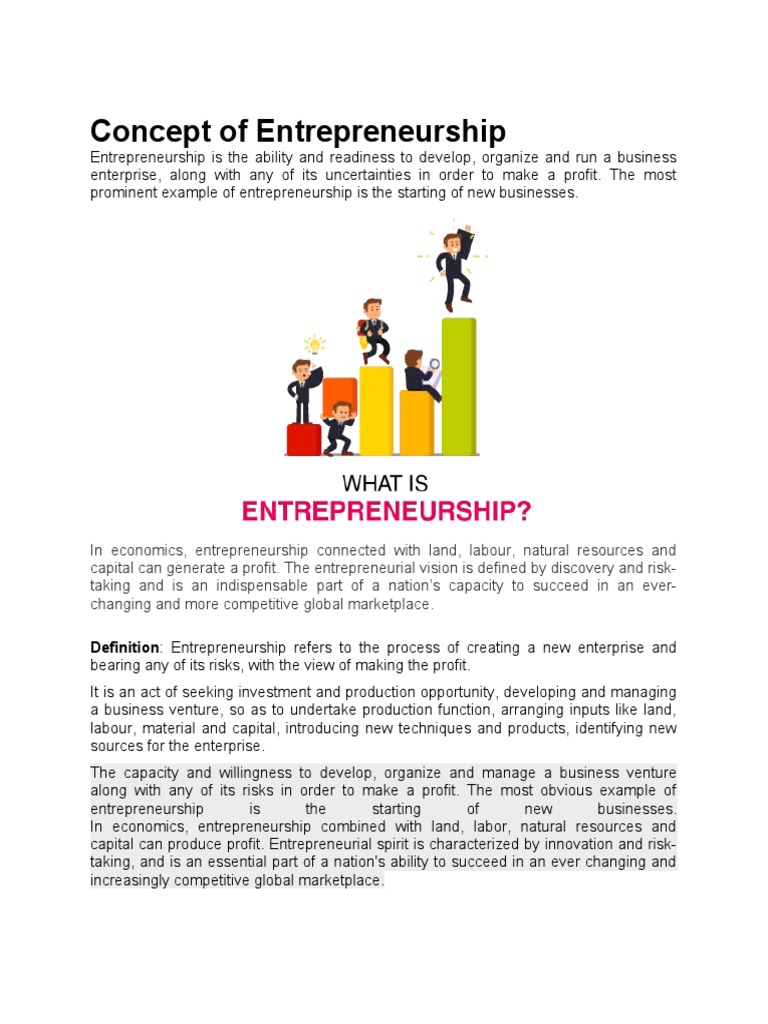 Understanding Entrepreneurship Concepts | PDF | Entrepreneurship ...
