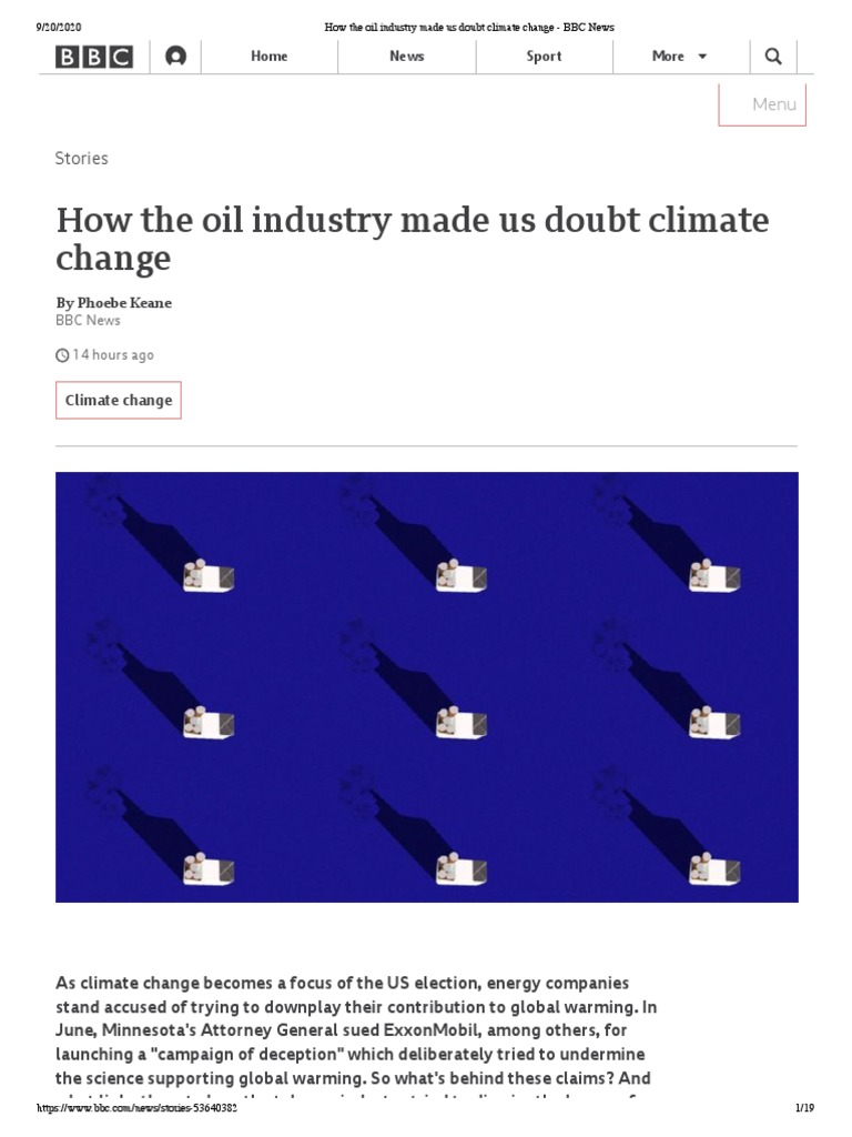 How The Oil Industry Made Us Doubt Climate Change - BBC News | PDF ...