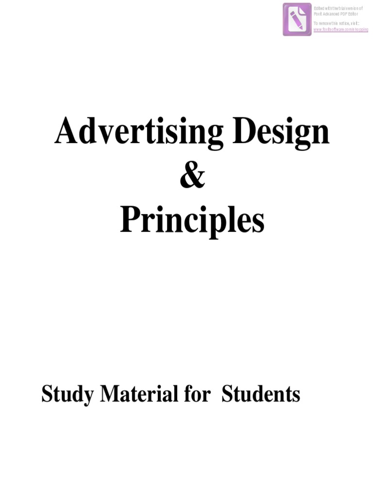 Advertising Design & Principles Study Material | PDF | Advertising ...