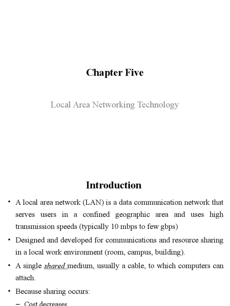 Chapter Five: Local Area Networking Technology | PDF | Ethernet | Computer Network