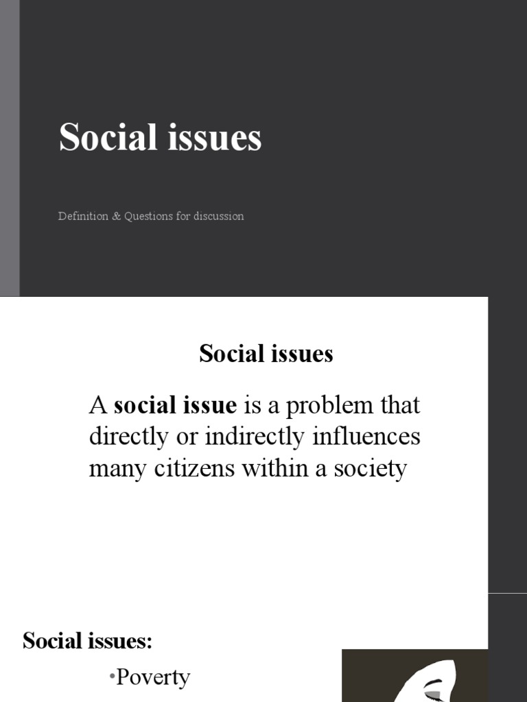 Social Issues: Definition & Questions For Discussion | PDF