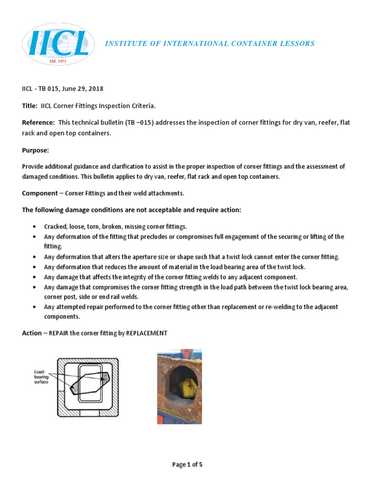 Institute of International Container Lessors: IICL - TB 015, June 29 ...