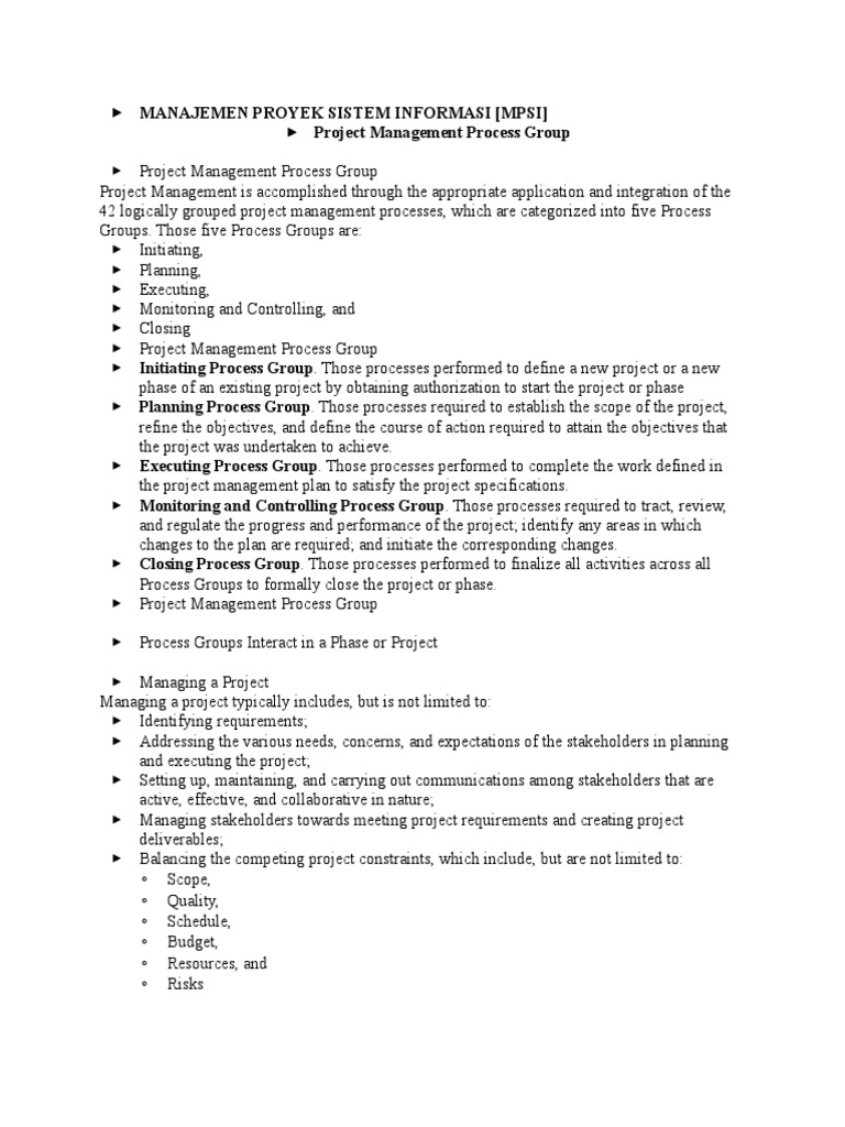 Process Group | PDF | Project Management | Governance