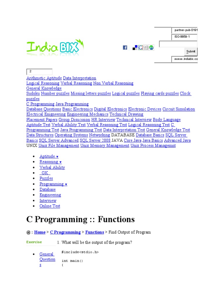 Arithmetic Aptitude Data Interpretation | PDF | C (Programming Language ...