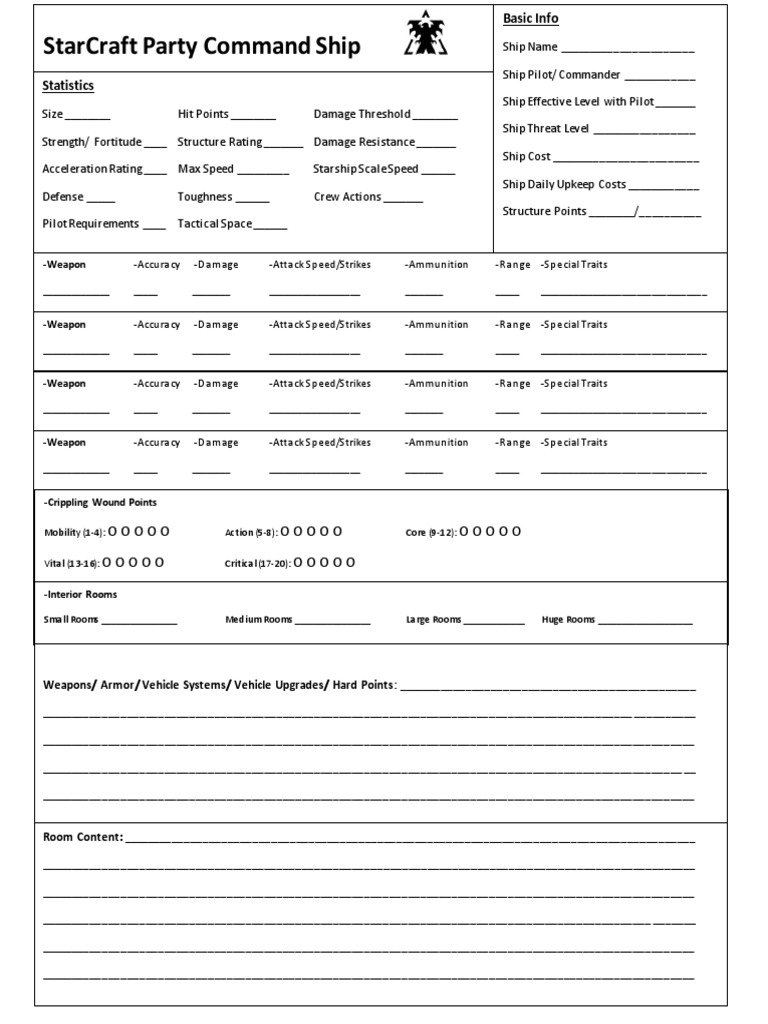 2nd Ed Personalized Starship Record Sheet | PDF | Military Science