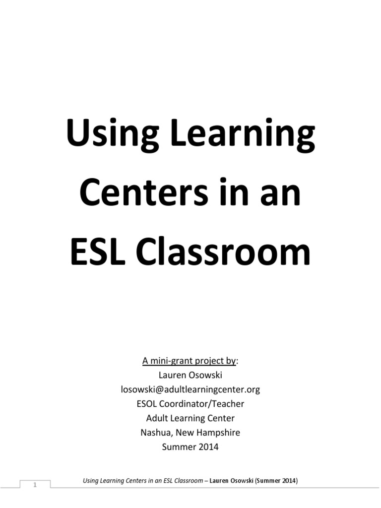 Learning Center (Workstation) | PDF | English As A Second Or Foreign ...