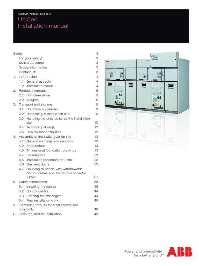 Installation Manual: Unisec | PDF | Crane (Machine) | Humidity
