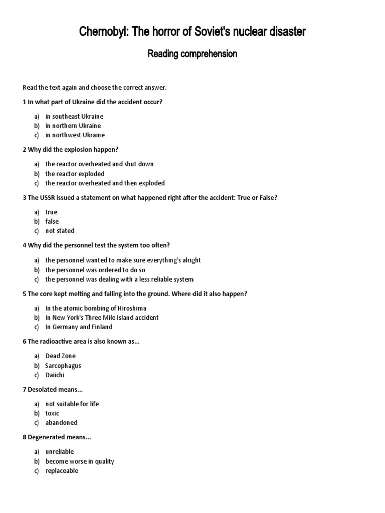 Chernobyl: The Horror of Soviet's Nuclear Disaster: Reading ...