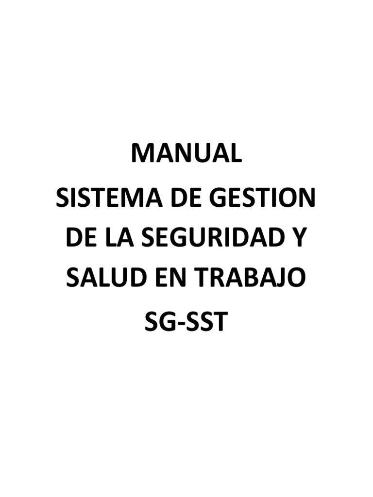 Manual de Seguridad y Salud en El Trabajo | PDF | Business | Labor