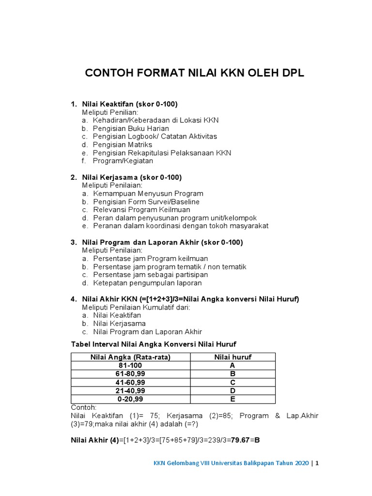 Penilaian KKN | PDF