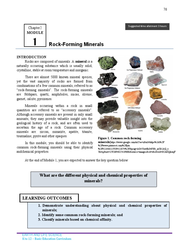 Identifying Common Rock-Forming Minerals Through Their Physical and ...