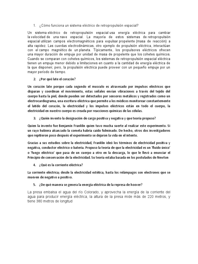 Cómo Funciona Un Sistema Eléctrico de Retropropulsión Espacial | PDF ...